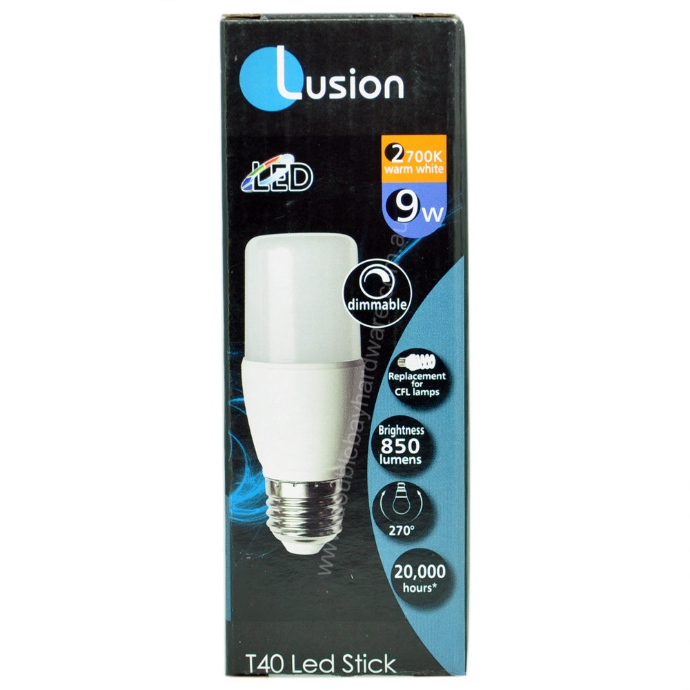 Lusion T40 LED Stick Light Bulb E27 240V 9W W/W 21011