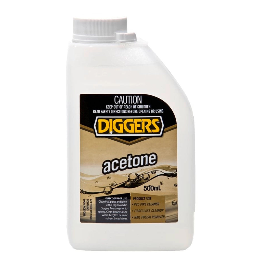 Diggers Acetone Cleaning Solvent 500ml 16255-500DIG – Double Bay Hardware