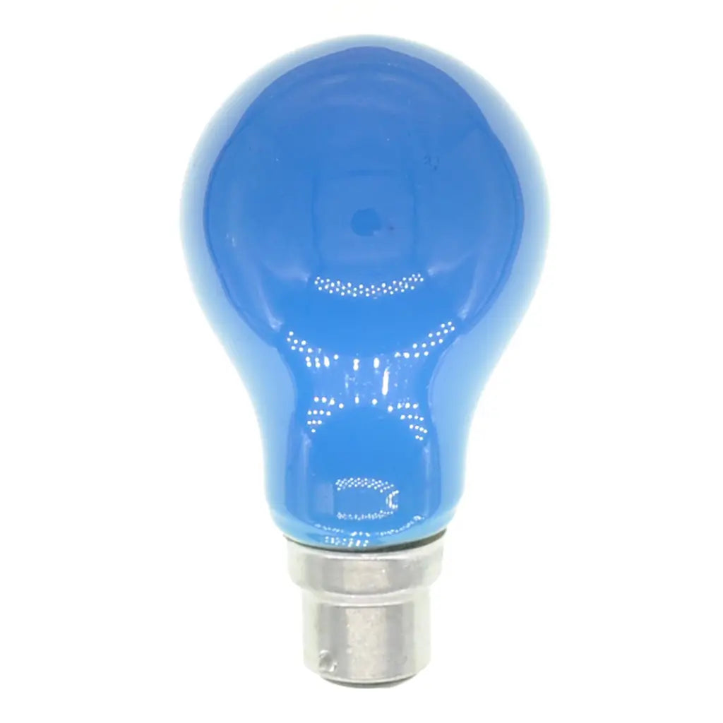 GLS Coloured Halogen Light Bulb B22 240V 18W Blue – Double Bay Hardware