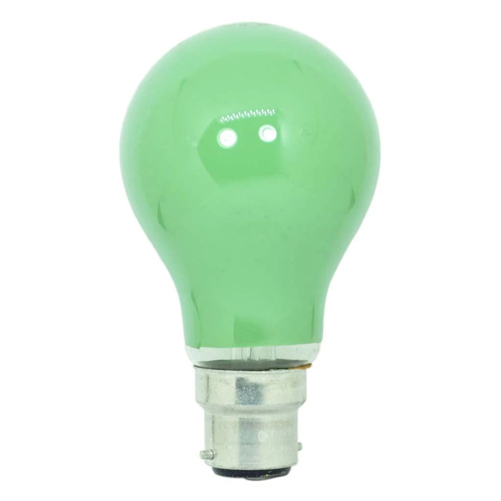 GLS Coloured Incandescent Light Bulb B22 240V 15W Green – Double Bay ...