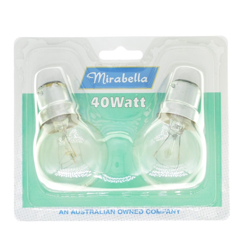 Mirabella Fancy Round Incandescent Bulb B22 240V 40W Clear – Double Bay ...