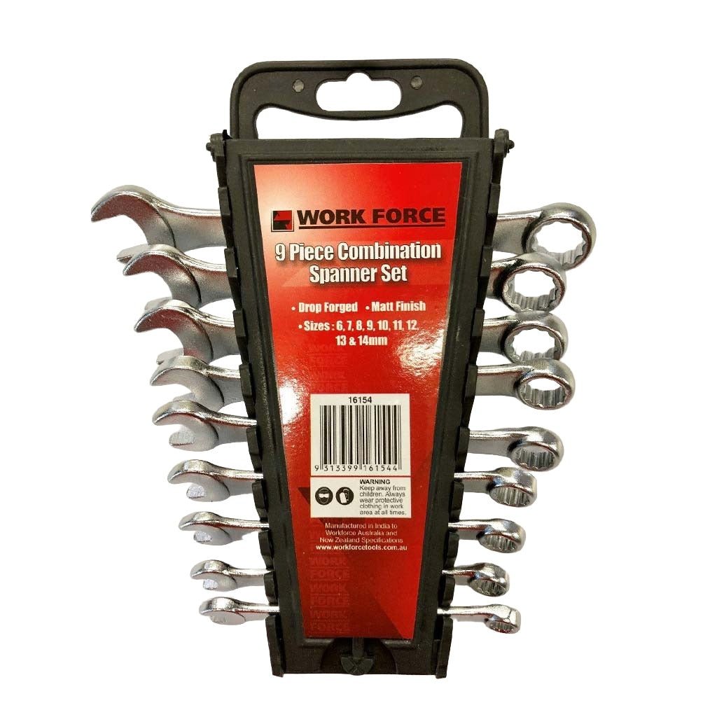 Work Force 9 Piece Combination Spanner Set 16154 Spanner Double Bay ...