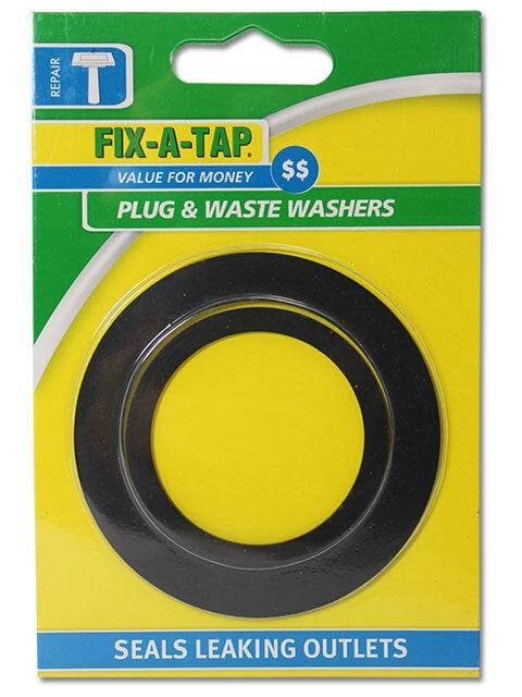 FIX-A-TAP Plug & Waste Washers Suits 50mm(2") and 38mm(1 1/2") Basins ...
