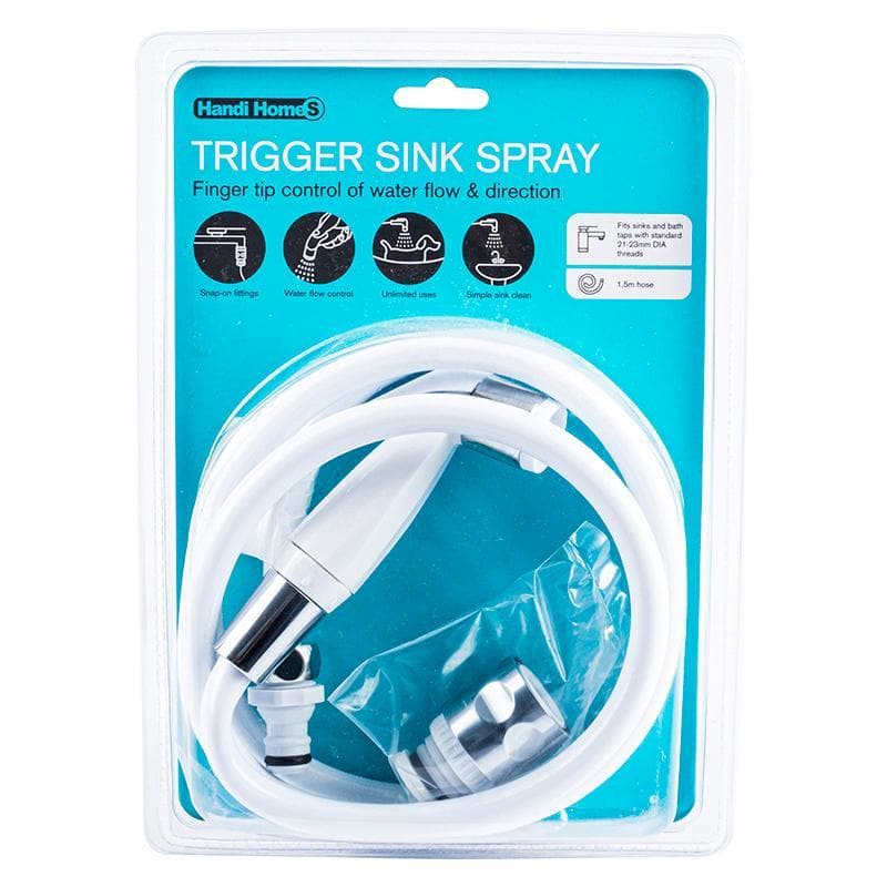 Handi Home Trigger Sink Spray 1.5M Hose Fits 21-23mm DIA Threads Tap D ...