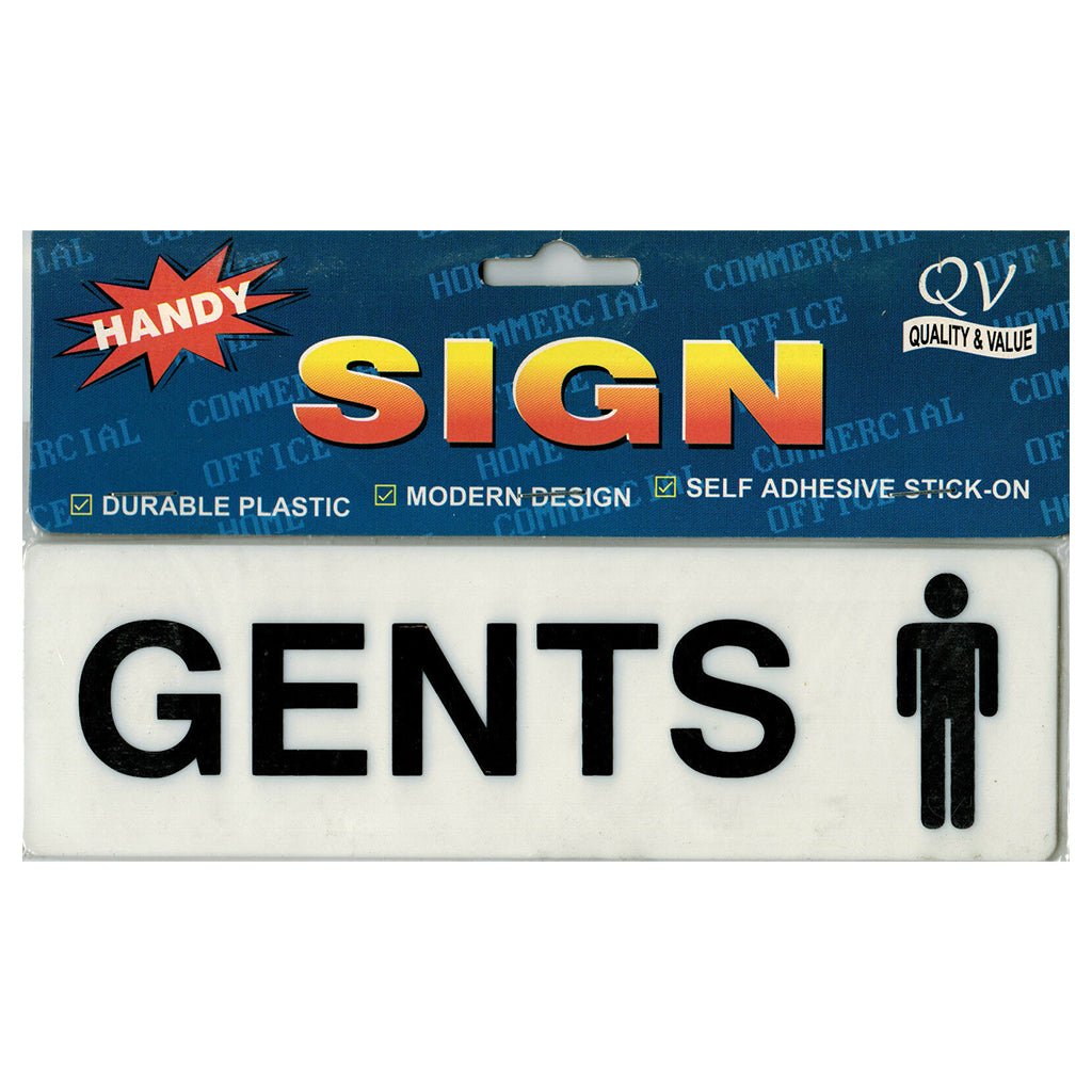 HANDY PRODUCT Plastic Self Adhesive Sign GENTS 195x60x3mm Sign – Double ...