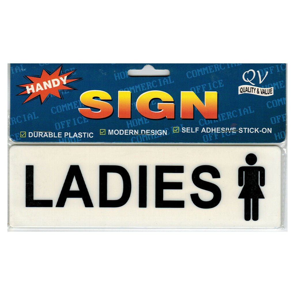 HANDY PRODUCT Plastic Self Adhesive Sign LADIES 195x60x2mm Sign ...